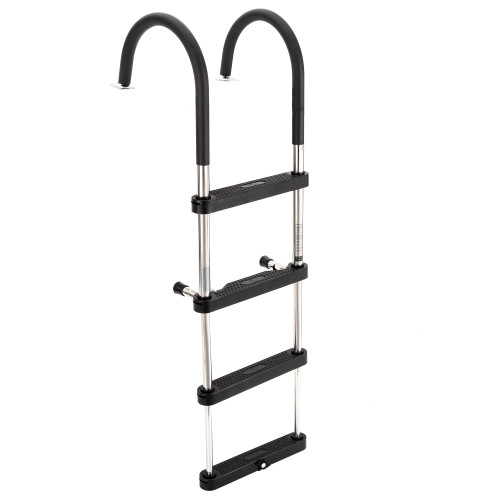 SSL-B4B Stainless Steel Four Step Pontoon Boat Boarding Ladder - RecPro