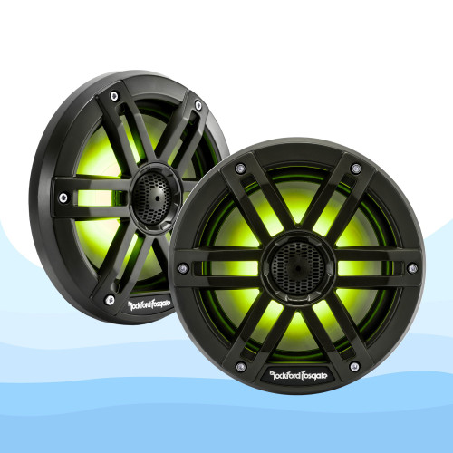 Rockford Fosgate M1-65B 6.5" Marine Speakers RGB LED Waterproof 2-Way ...