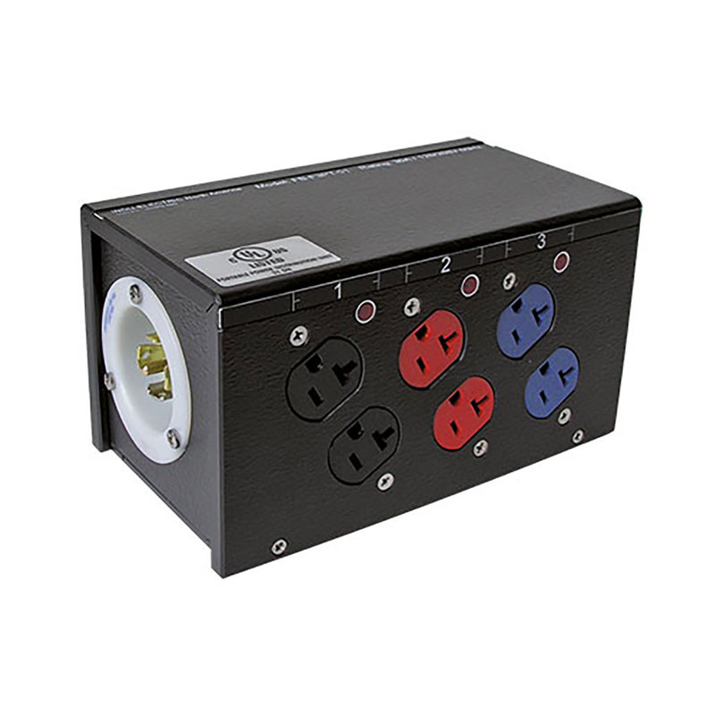 Indu-Electric DOG House Floor Box Distro. L21-30 input and output to 3 ...