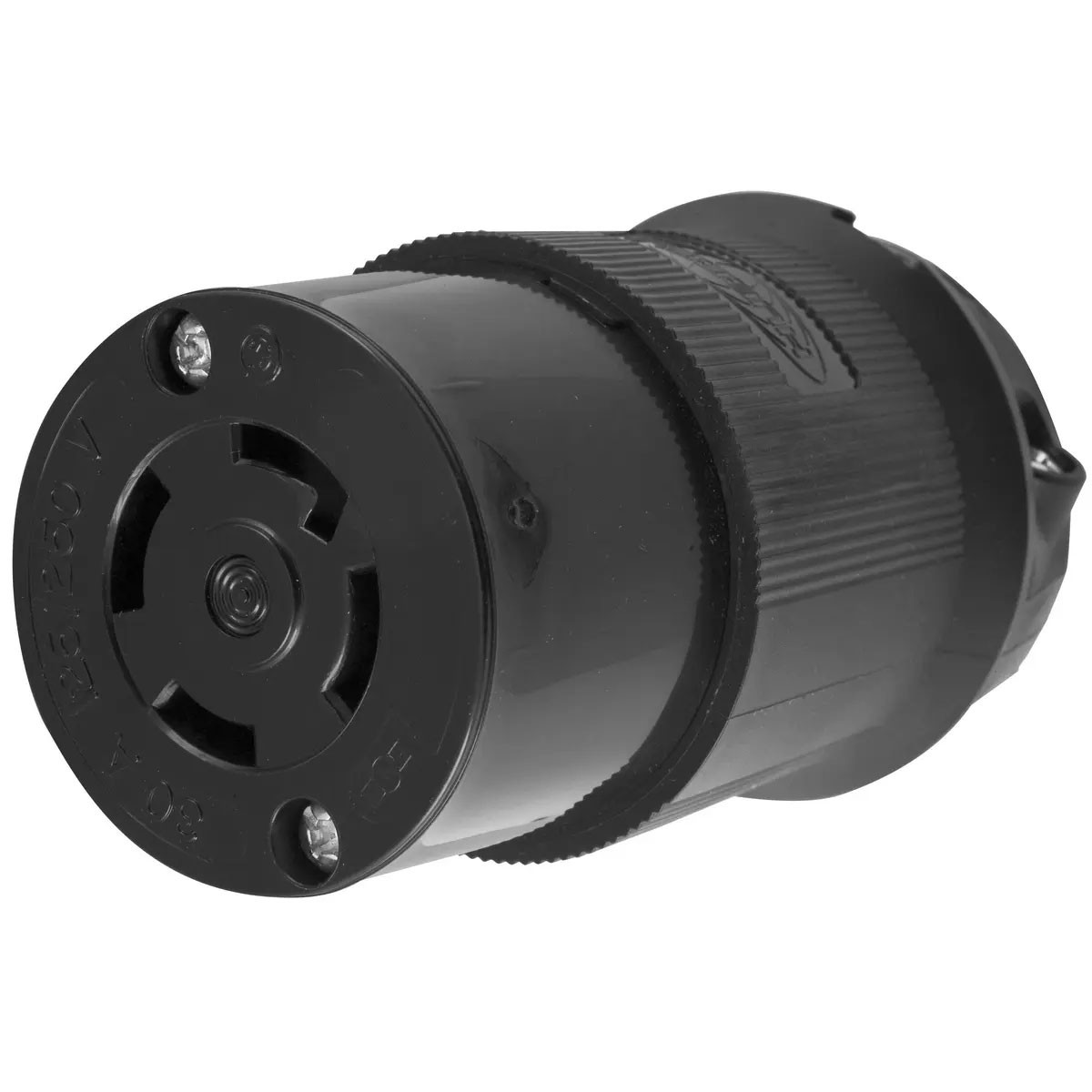 Hubbell HBL2713BK Twist Locking Insulgrip Female Connector 30A 125/250V ...