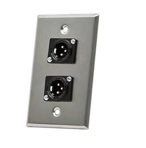Single Gang Wall Plate with (2) XLR Male 3-Pin - Monkey Wrench Productions