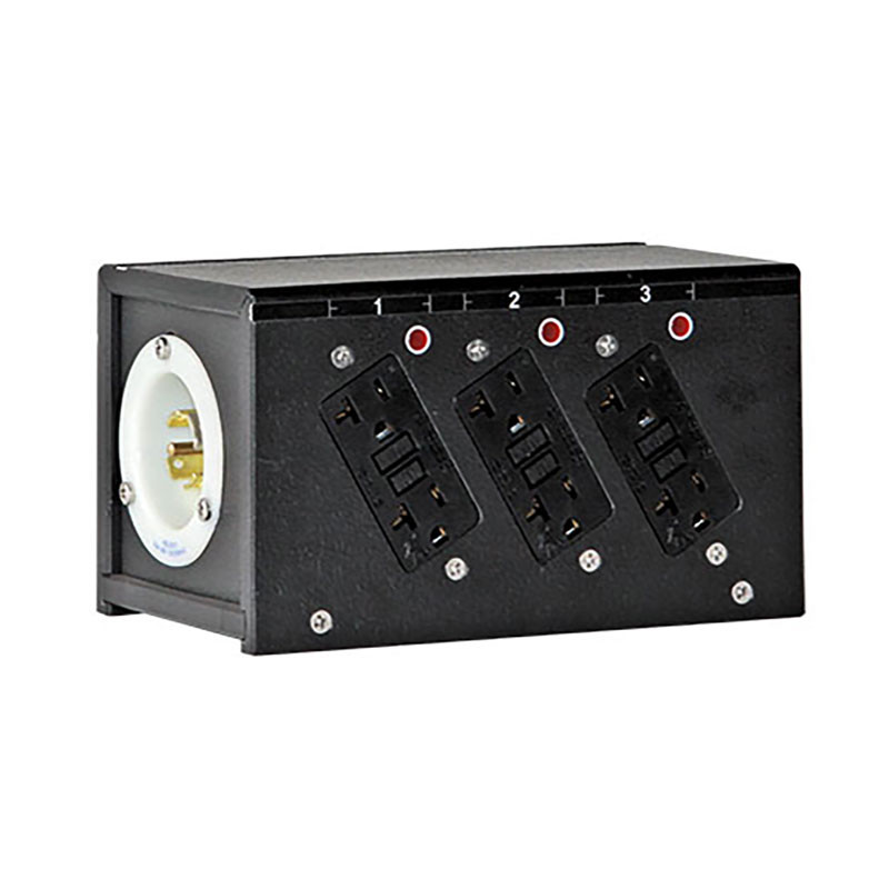 Indu-Electric DOG House Floor Box Distro, L21-30 Input to 3 Breakered ...
