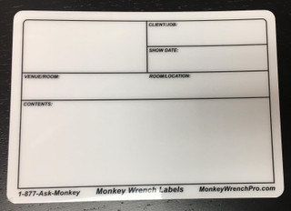 Road Case Label 5" x 7" - Pack of 12 - Monkey Wrench Productions Store