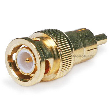 BNC Male to RCA Male Adaptor, Gold Plated - Monkey Wrench Productions
