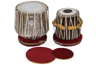 Maharaja Brass Dhama Set - Floral - Tabla Sitar Musicals