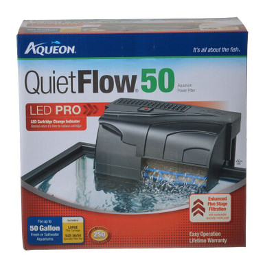 Aqueon QuietFlow 50 LED Pro Power Filter - (Aquariums up to 50 Gallons)
