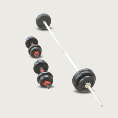 Buffalo Sports Alpha 42kg Barbell and Dumbbell Set