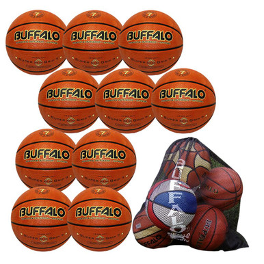 Buffalo Sports Cellular Rubber Basketball Brown 10 Pack