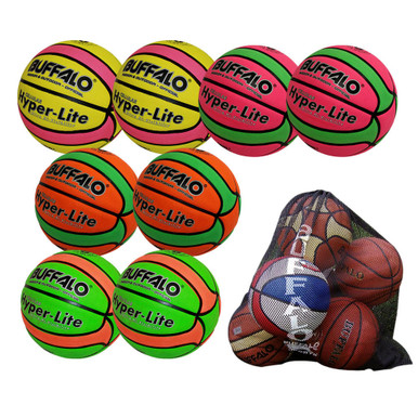 Buffalo Sports Hyper-Lite Cellular Rubber Basketball 2 Tone 8 Pack