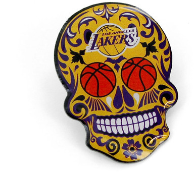 LOS ANGELES LAKERS SUGAR SKULL PIN
