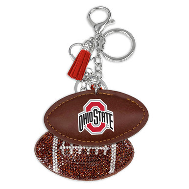 OHIO STATE RHINESTONE PUFF KEYCHAIN