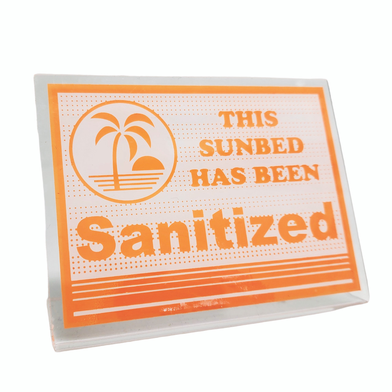 Sanitized Acrylic Bed Sign Orange