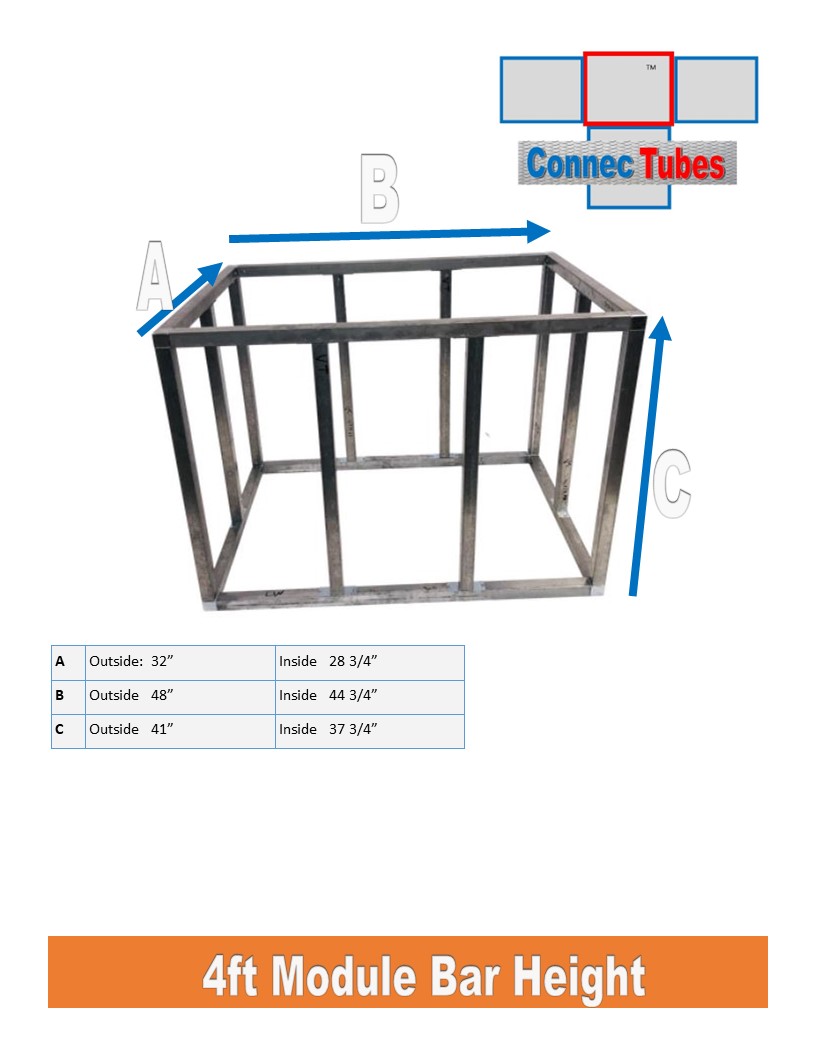 4ft Module Bar Height 41" (Non-Telescoping)