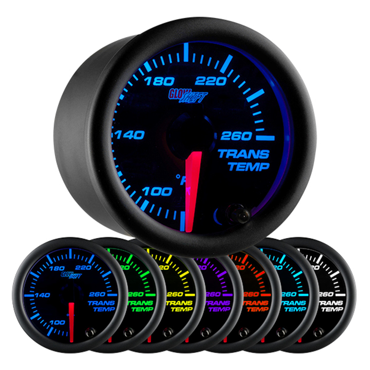 GlowShift | Black 7 Color Transmission Temperature Gauge