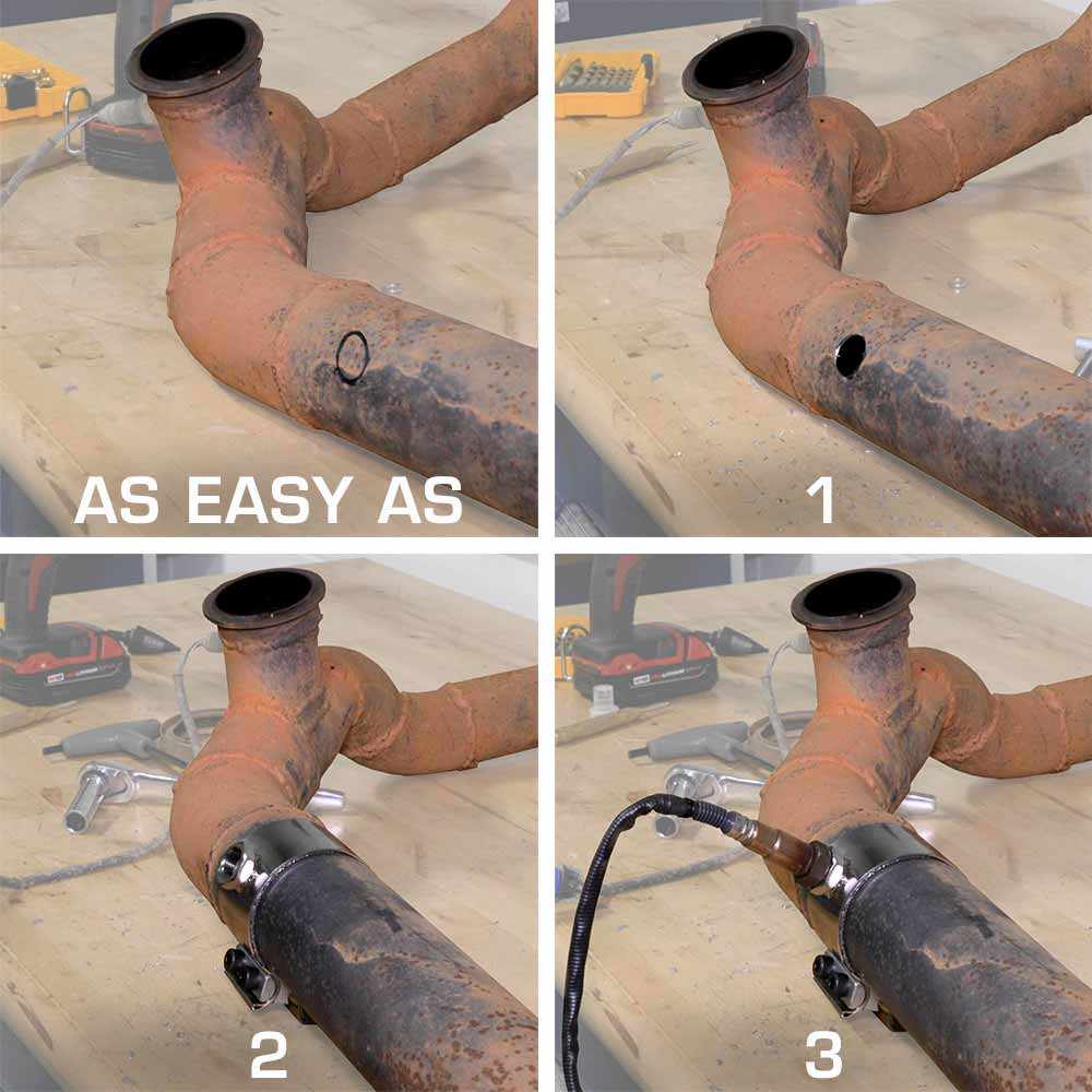 GlowShift | 1-3/4” to 2” Clamp-On Wideband Oxygen Sensor Bung Adapter