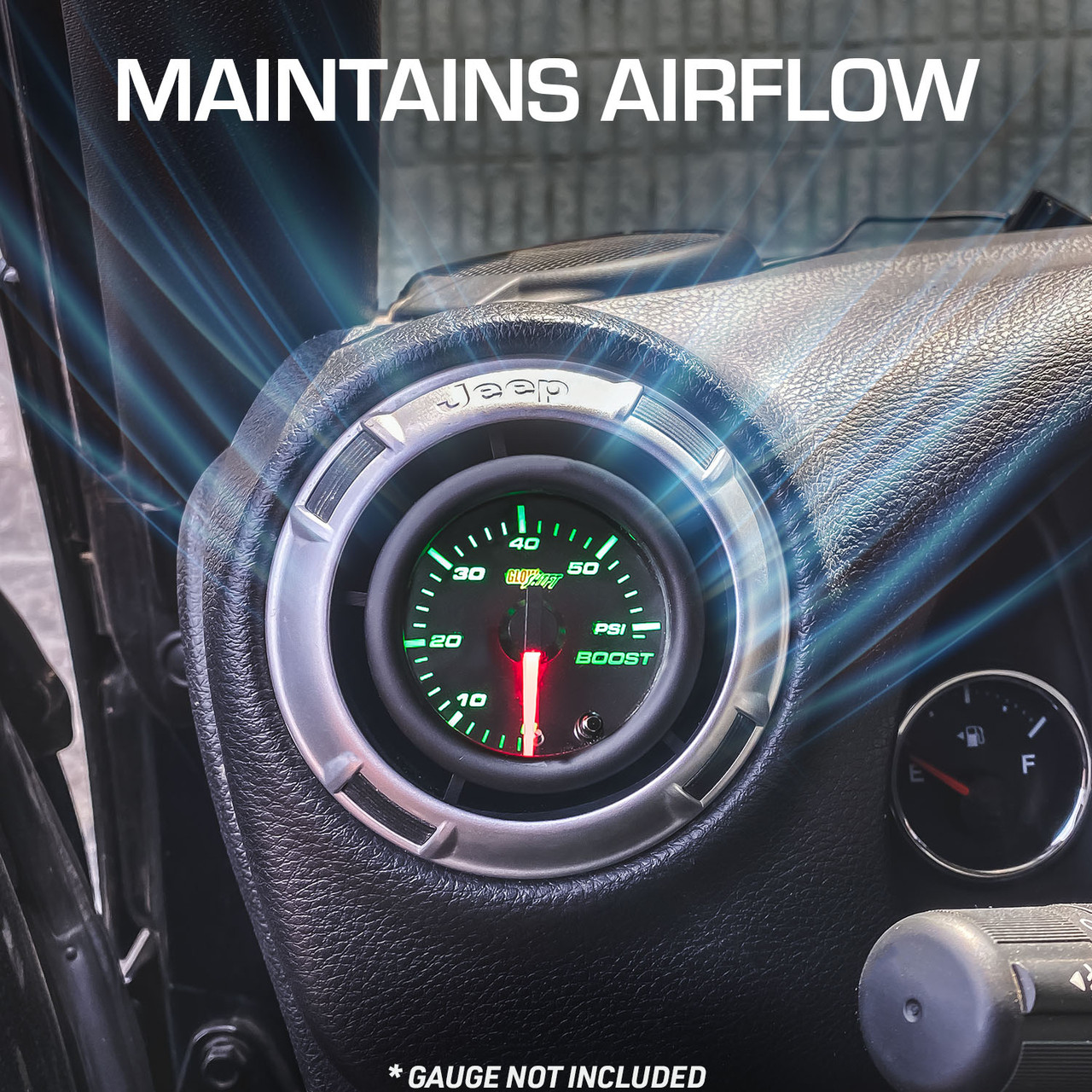 GlowShift | Single Gauge Air Vent Pod for 2007-2018 Jeep Wrangler JK
