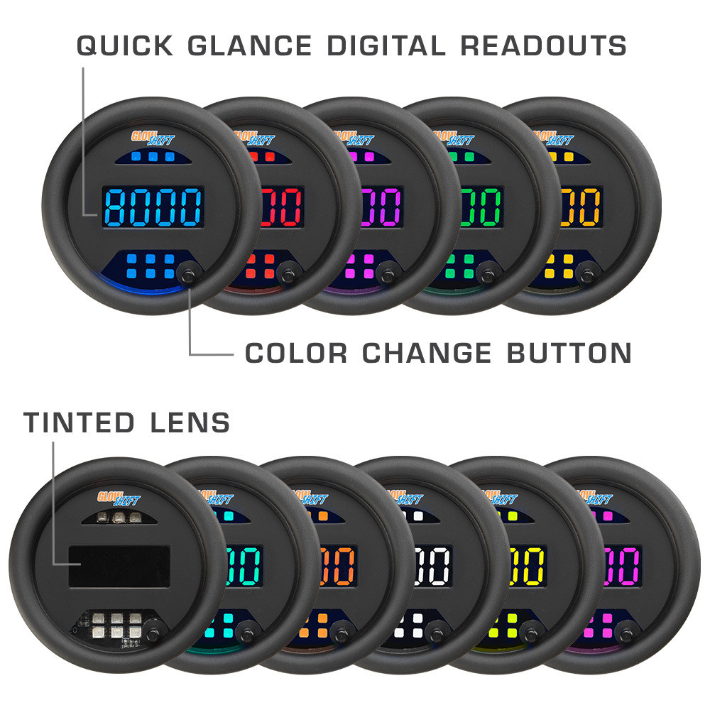 GlowShift | 10 Color Digital Tachometer with Shift Light