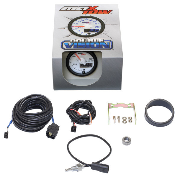 MaxTow | White & Blue Double Vision™ Diff Temp Gauge For Trucks