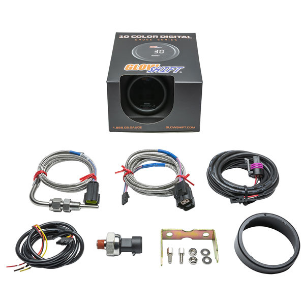 GlowShift | 10 Color Digital Dual 60psi Boost and EGT Gauge Kit