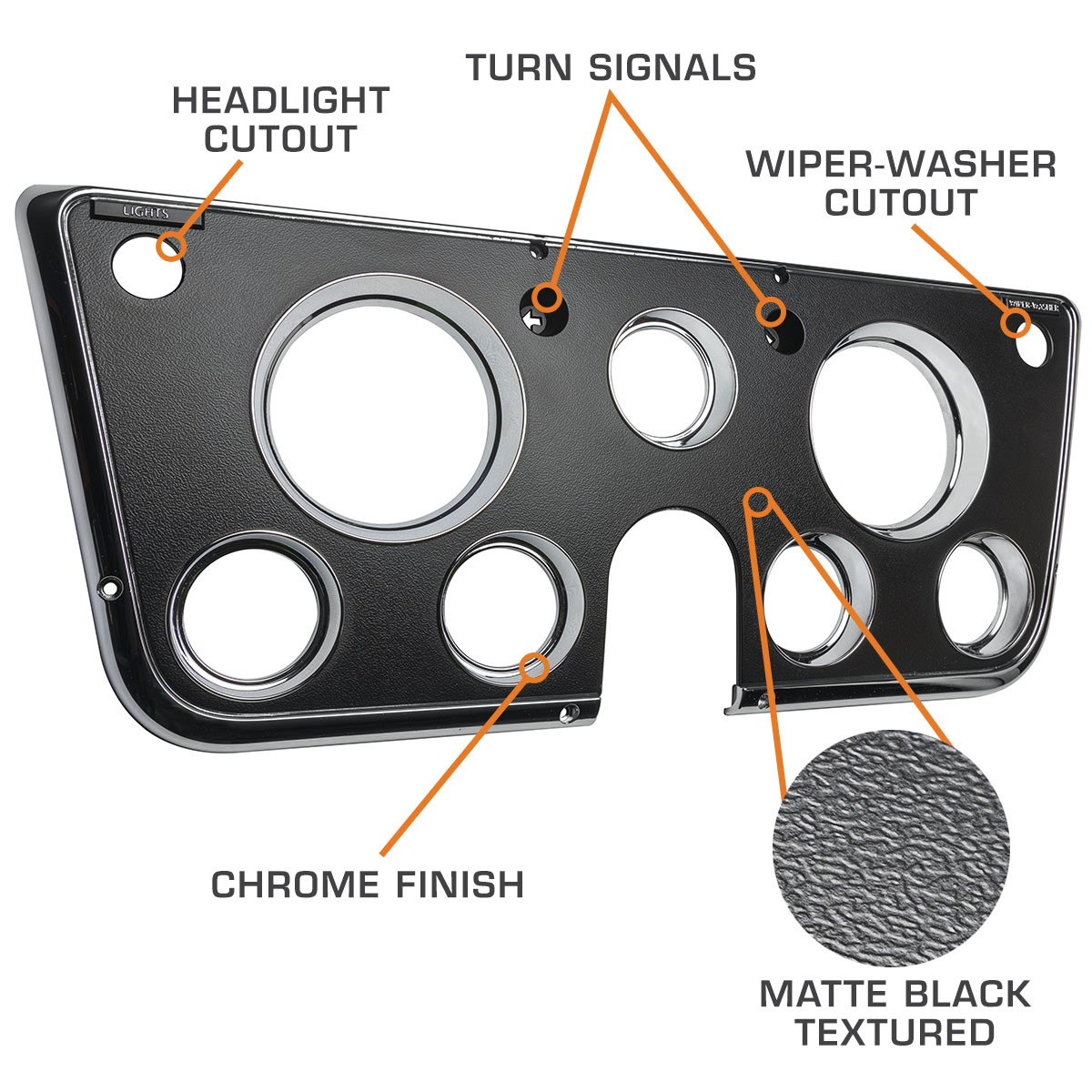 GlowShift | 7 Color Series C10 Dash Panel Package for 1967-1972 Chevy C10