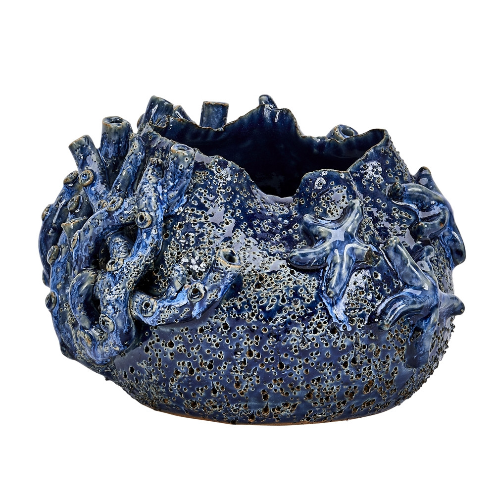 Ocean Blue Sea Life Vase V149B - Continental Home