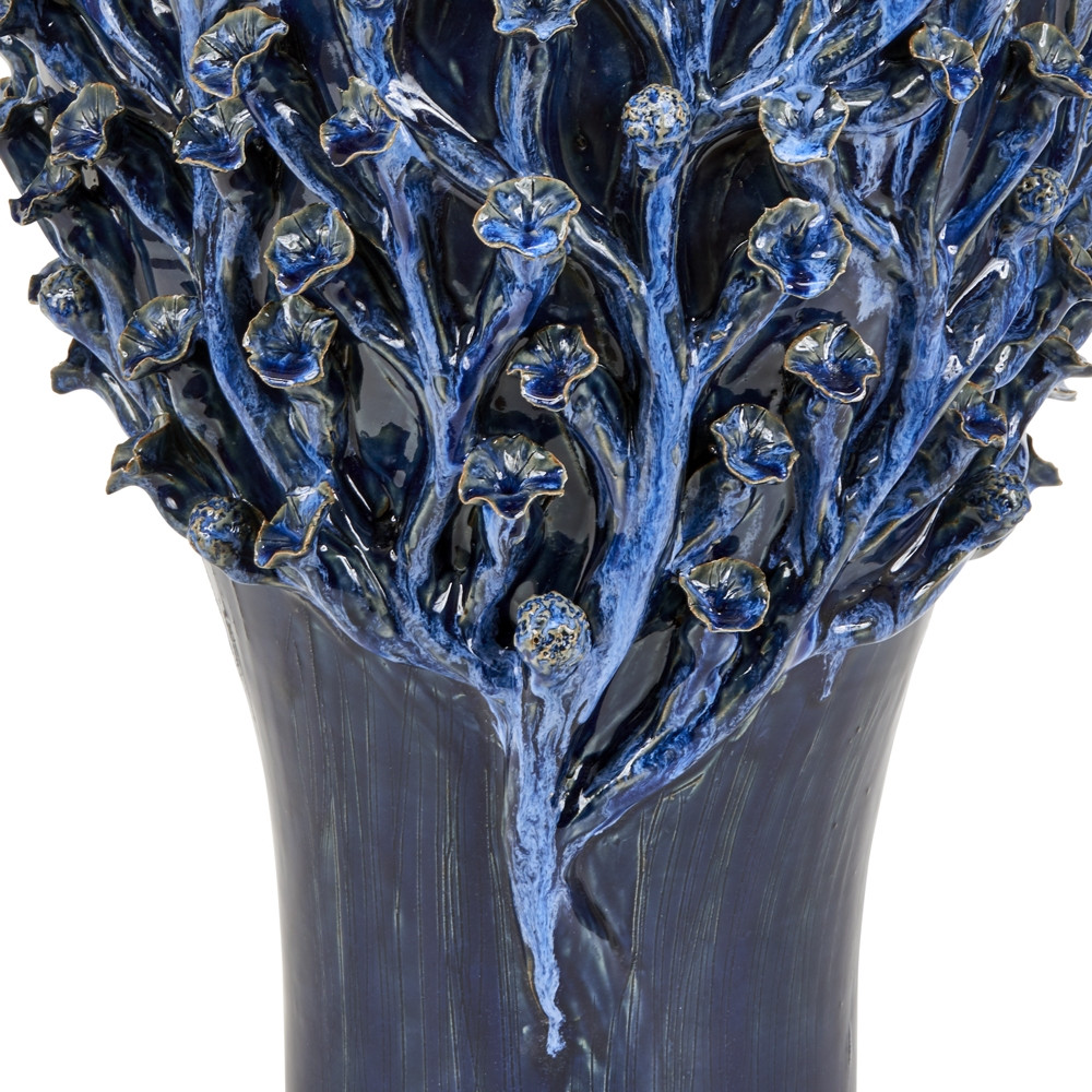 Blue Tree of Life Blue Vase, V179 - Continental Home
