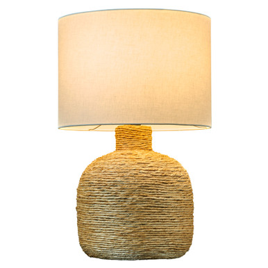 Handwoven Abaca Rope Table Lamp with Linen Shade – Coastal Lanai ...