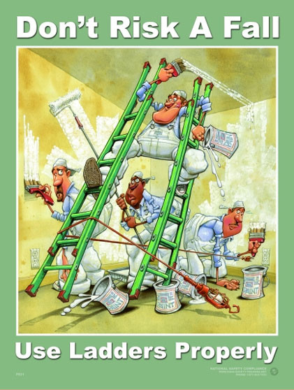 Ladder Use Safety Poster - 24X32 - YourSafetySupplies.com