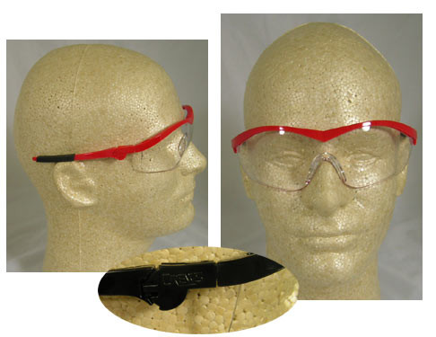 MCR Crews #ST130 Storm Safety Eyewear Red Frame w/ Clear Lens ...