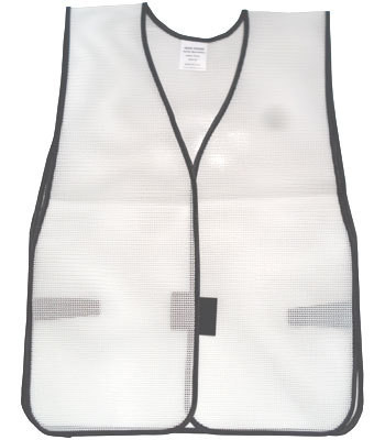 Safety Vest Plain PVC Coated White - YourSafetySupplies.com