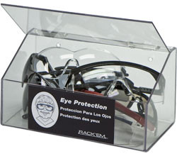10-Pair Safety Glasses Dispenser with lid, CLEAR PLASTIC ...