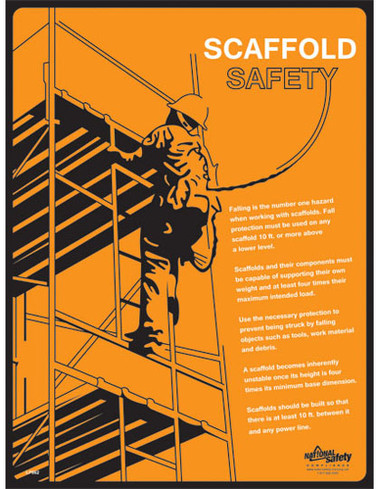 Scaffold Safety Poster (18 by 24 inch) - YourSafetySupplies.com