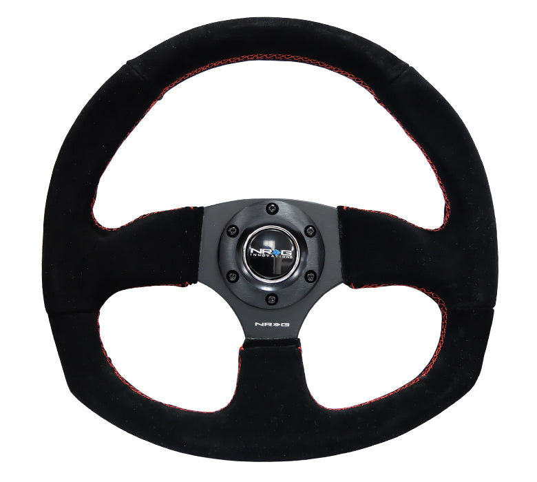 NRG Flat Bottom Steering Wheel Suede | Planet-Miata