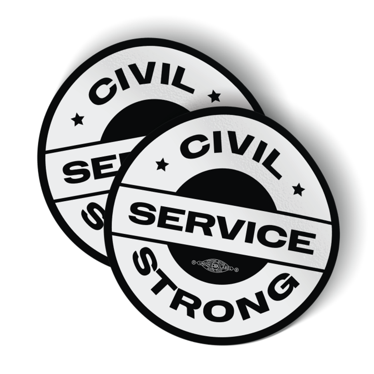 Civil Service Strong - White (4" x 4" Vinyl Sticker -- Pack of Two ...