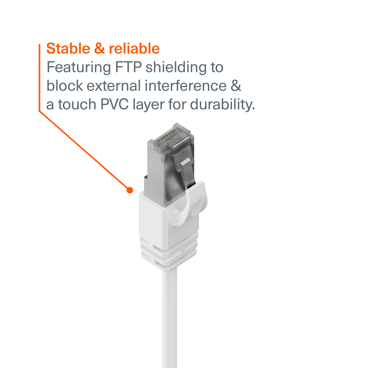Unite CAT6 FTP RJ45 Ethernet M/M Cable – 10m – White - Cartridge World