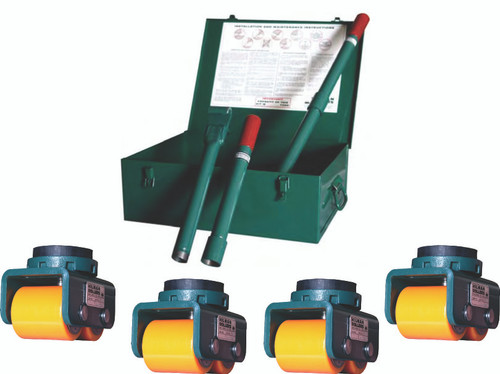 Hilman Rollers, KBSP-24P, Swivel Padded Top, Polyurethane Wheel Dolly Kit, 24 Ton Cap. Heavy ...