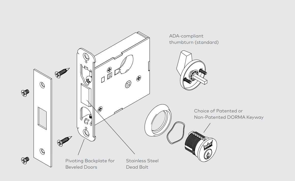 Dormakaba D900 Small Case Mortise Dead Bolts, D Cylinder, Keyed ...