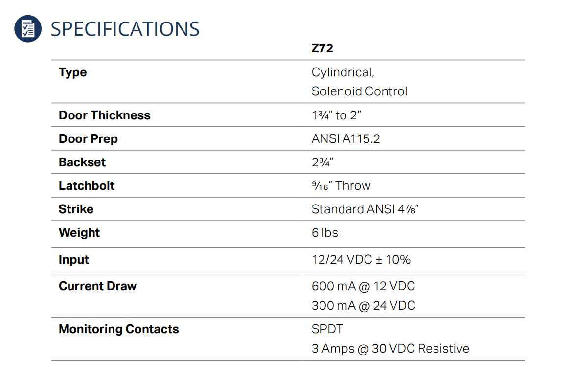 SDC 7200 Electra Series - Solenoid Controlled Cylindrical Locks - Fast ...