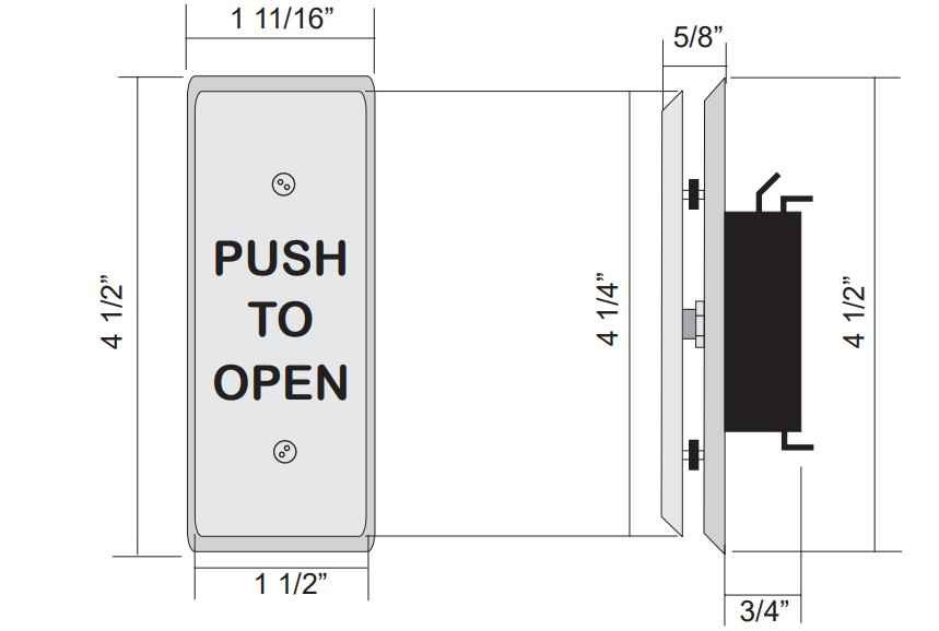 MS Sedco 59J Series Jamb Style Push Plate Switches - Fast Free Shipping | ZenSupply