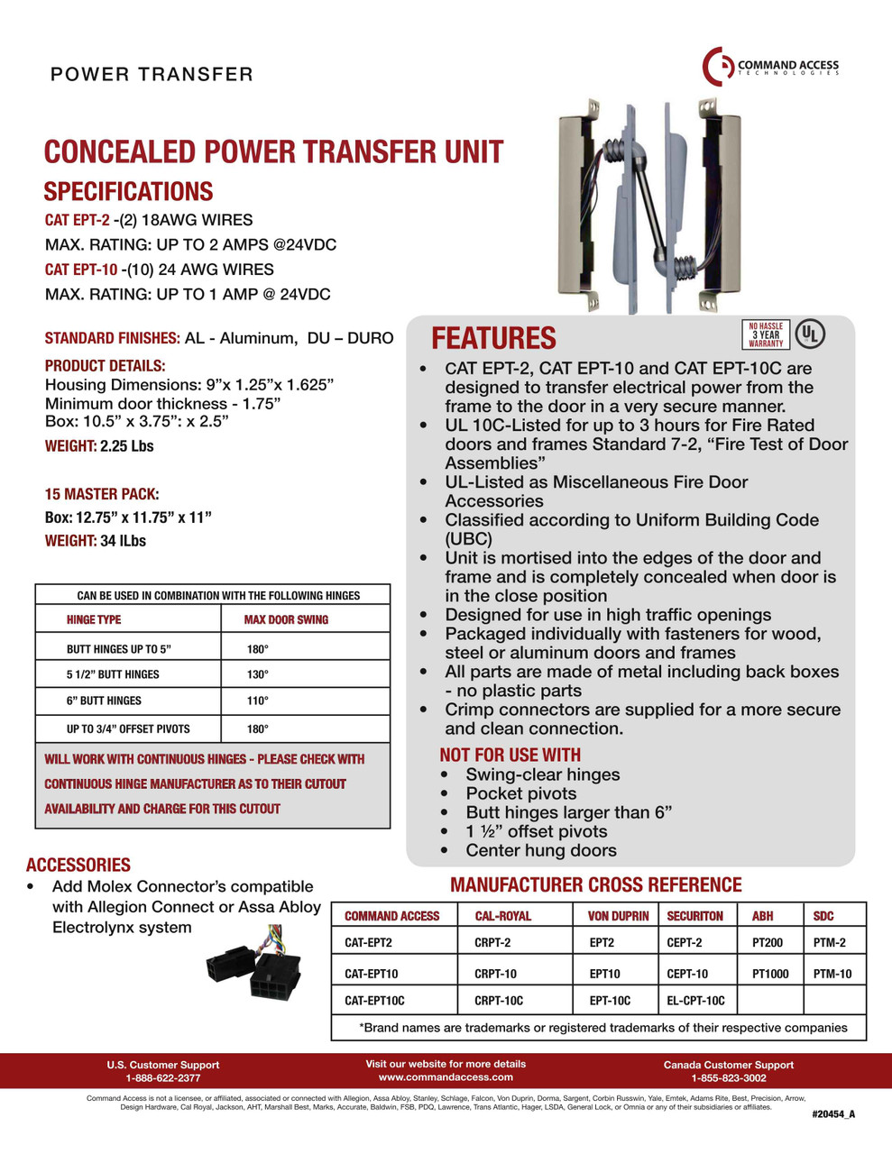 Command Access CAT EPT Concealed Power Transfer Unit - Fast Free ...