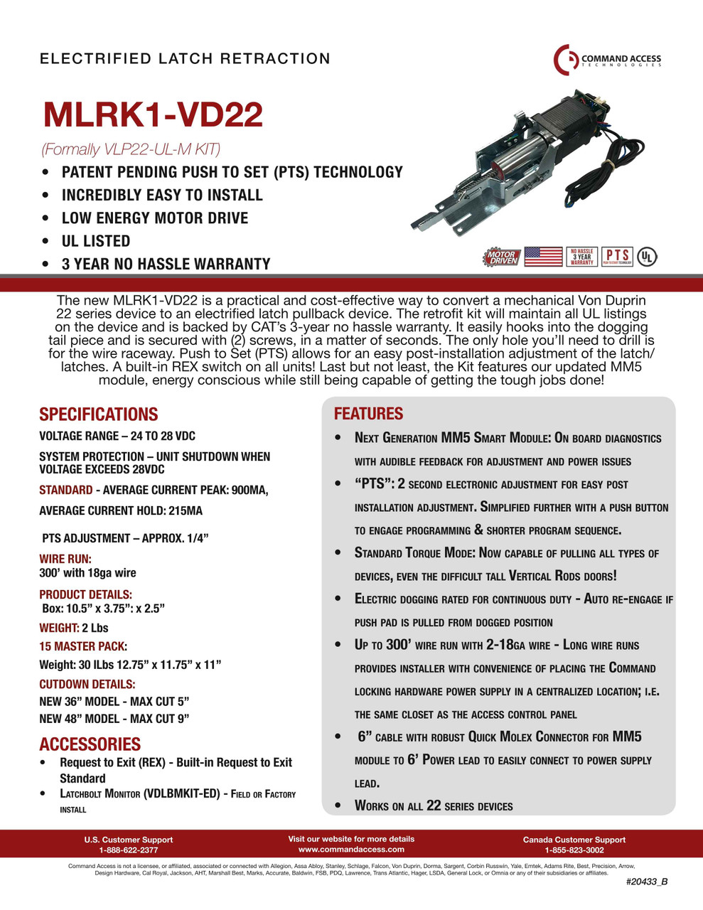 Command Access Motorized Latch Retraction Kit | ZenSupply