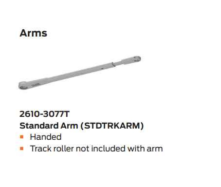 LCN 2610-3077T Series - Standard Track Arm for 2610 Series Closers