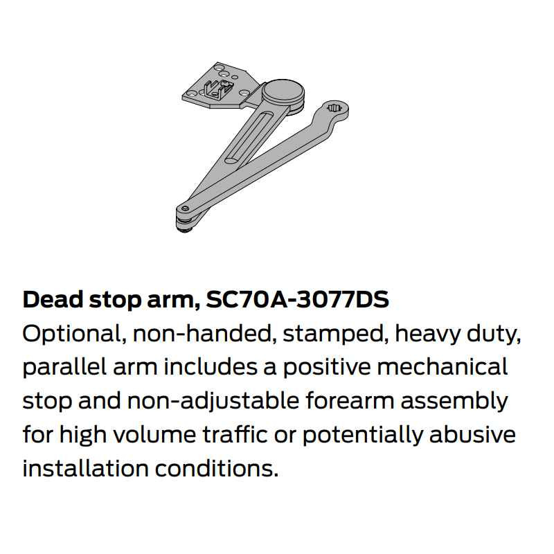 Falcon SC70A-3077DS Dead Stop Parallel Arm | ZenSupply