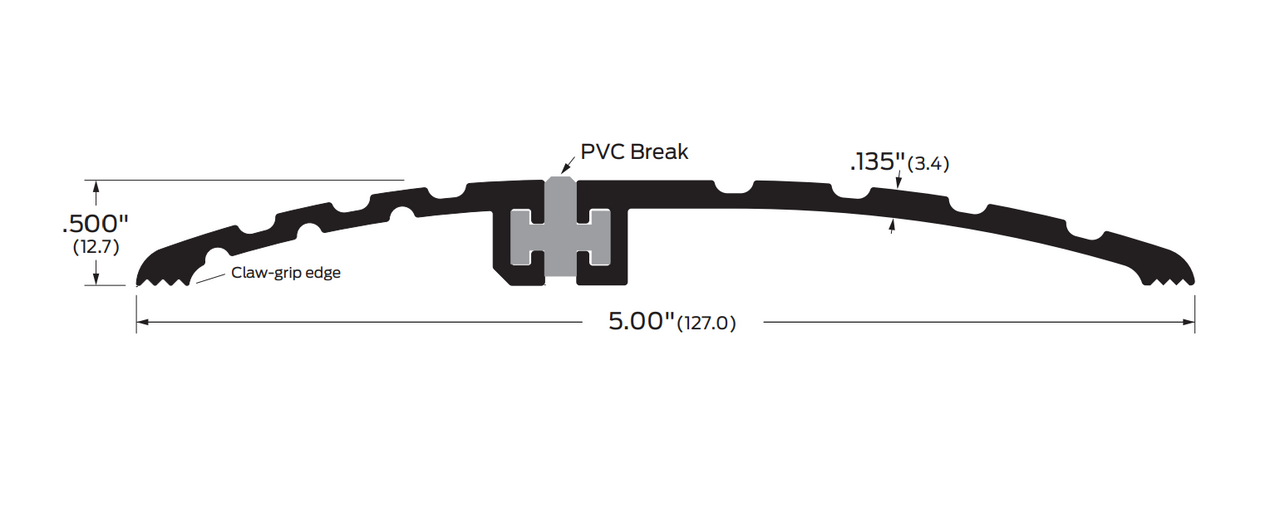 Zero 625A 5" X 1/2" Full Body Strength Utility Threshold With Thermal Break