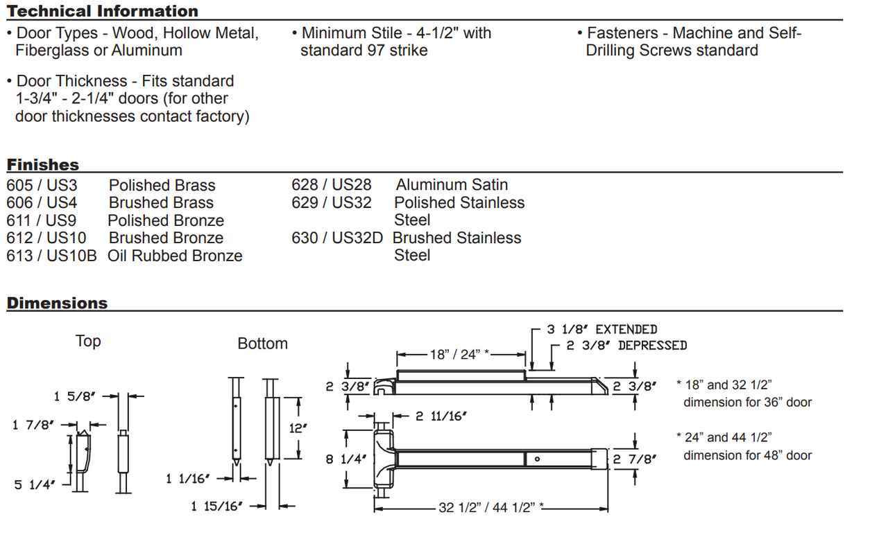 Detex 50 Advantex Series 48" Super-Heavy-Duty Exit Device | ZenSupply
