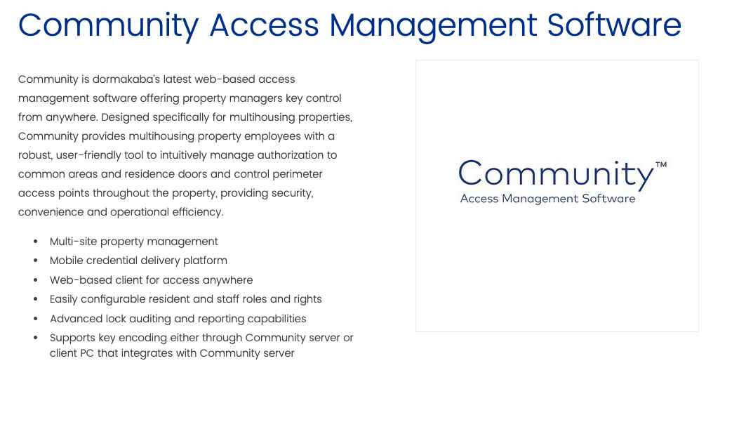 Dormakaba Multihousing Community Access Control Management Software ...