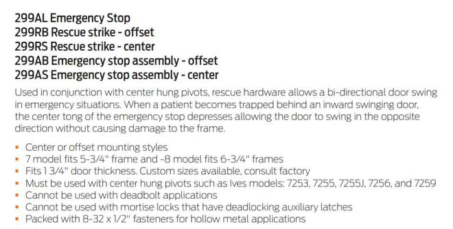 Ives 299AL Rescue Emergency Stop (stop assembly only) - Fast Free ...