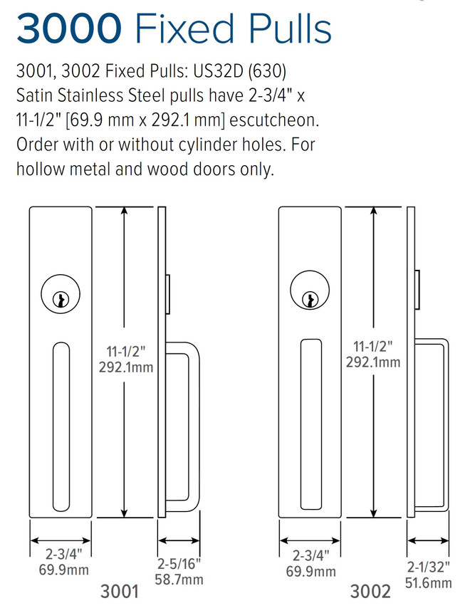 Adams Rite 3000 Fixed Pull - Fast Free Shipping | ZenSupply