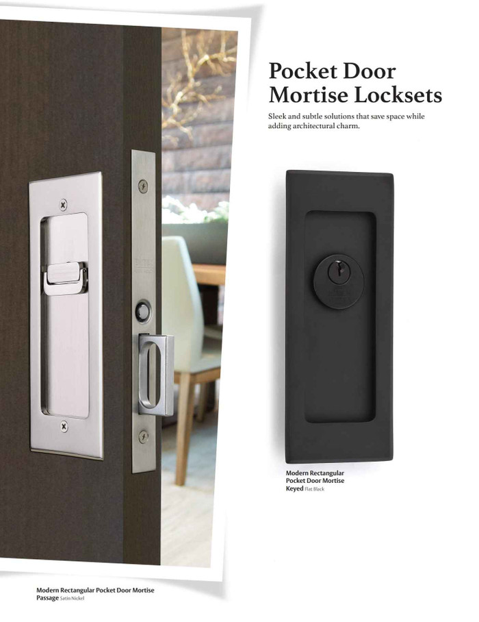 Emtek Modern Rectangular Pocket Door Mortise Locks (2-7/8" x 7-1/4 ...
