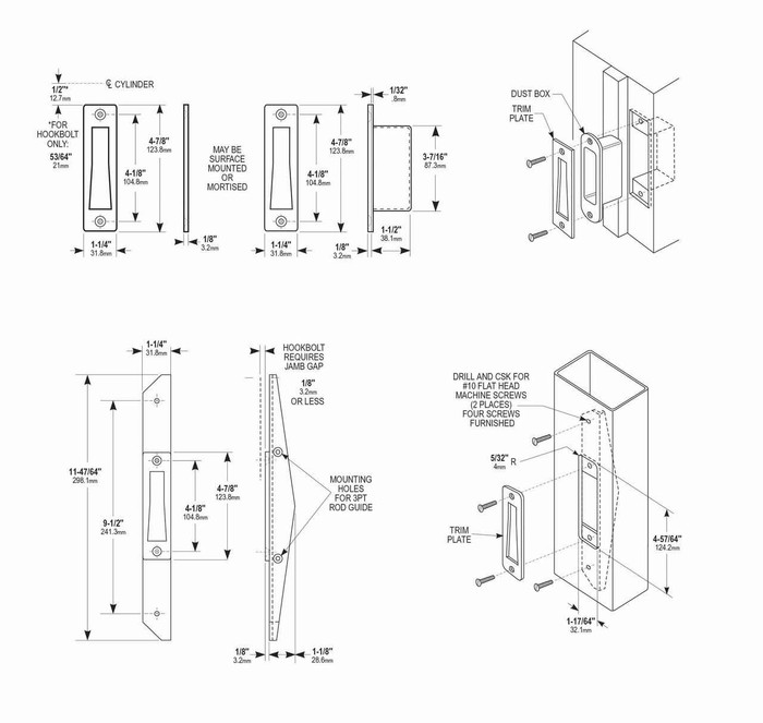 Adams Rite MS4002 Series MS Deadlock Armored Strike - Fast Free ...